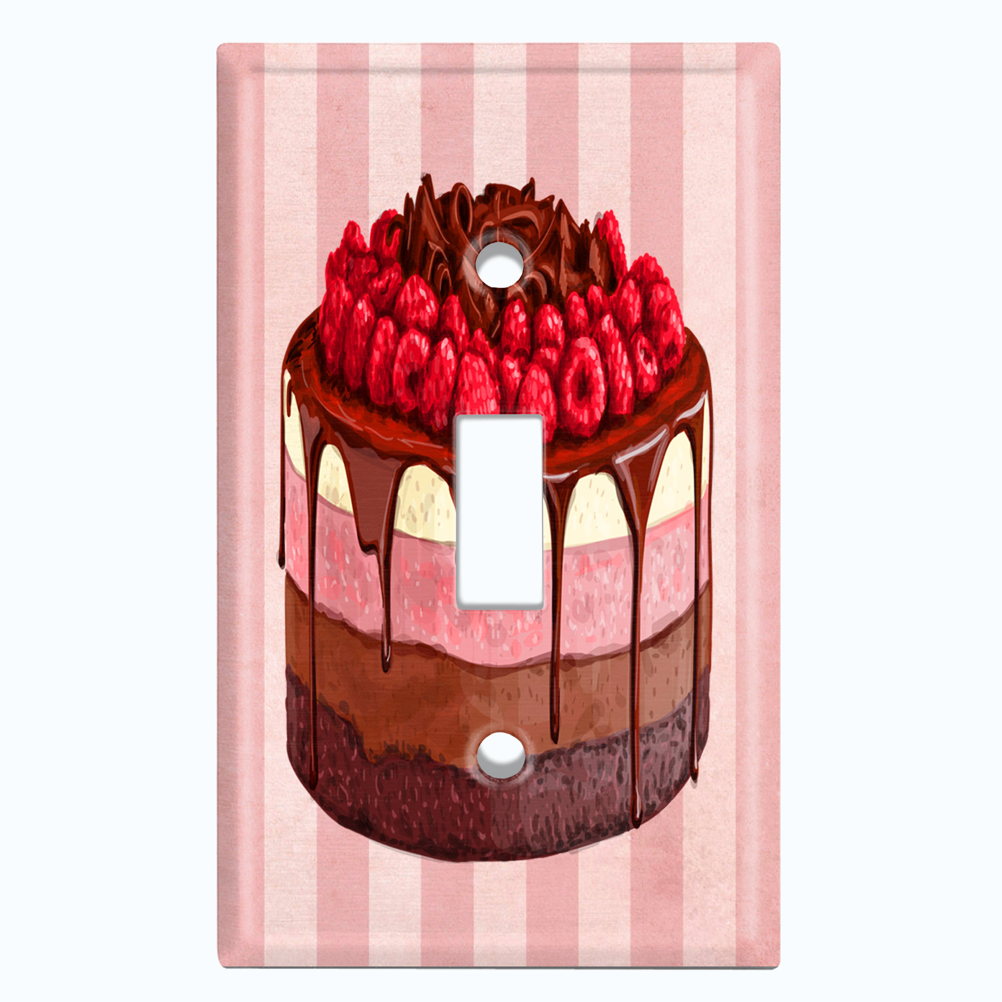WorldAcc Raspberry Layered Cake Chocolate 1-Gang Toggle Light Switch ...