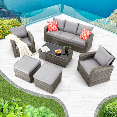 HOMREST 6 Piece Sofa Seating Group with Cushions & Reviews | Wayfair
