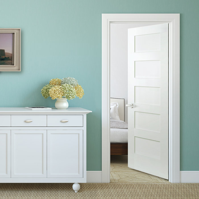 KIBY Paneled Solid Wood Primed Shaker Standard Door & Reviews | Wayfair