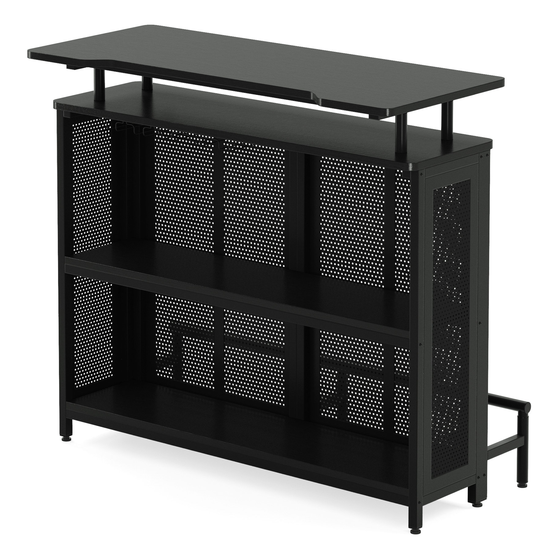 Latitude Run® 3 Tier Bar with Wine Storage & Reviews | Wayfair