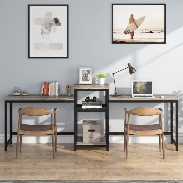 Inbox Zero Gracie 96.9'' Desk & Reviews | Wayfair