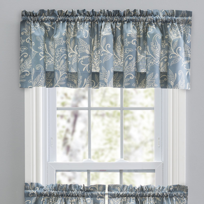 Charlton Home® Sanita Floral Cotton Tailored 58'' Window Valance ...