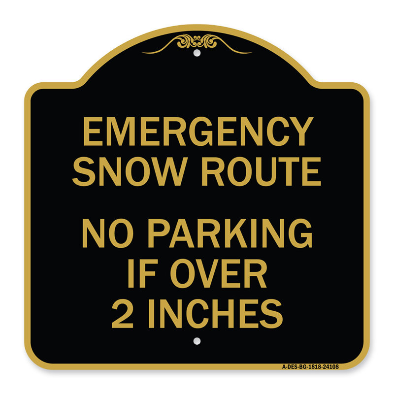 Signmission Designer Series Sign - Emergency Snow Route No Parking ...