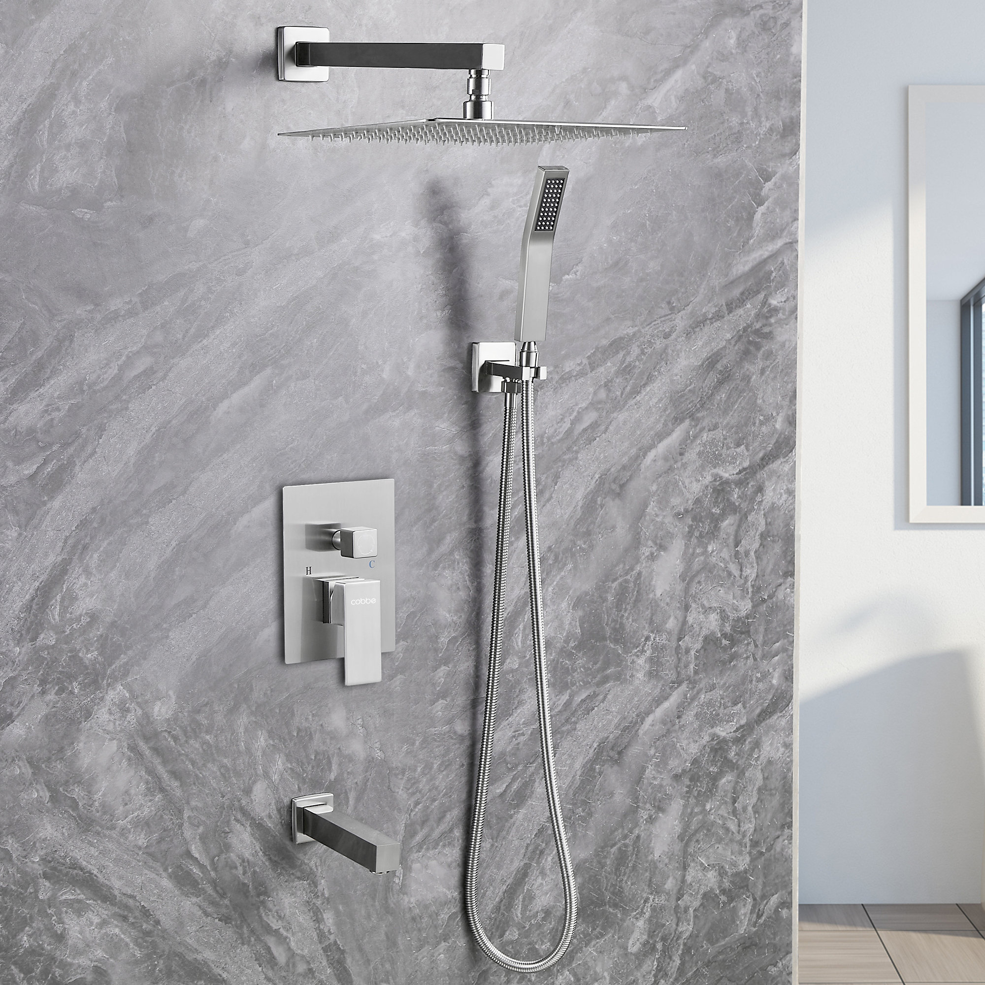 Cobbe Complete Shower Faucet with Rough-in Valve & Reviews | Wayfair