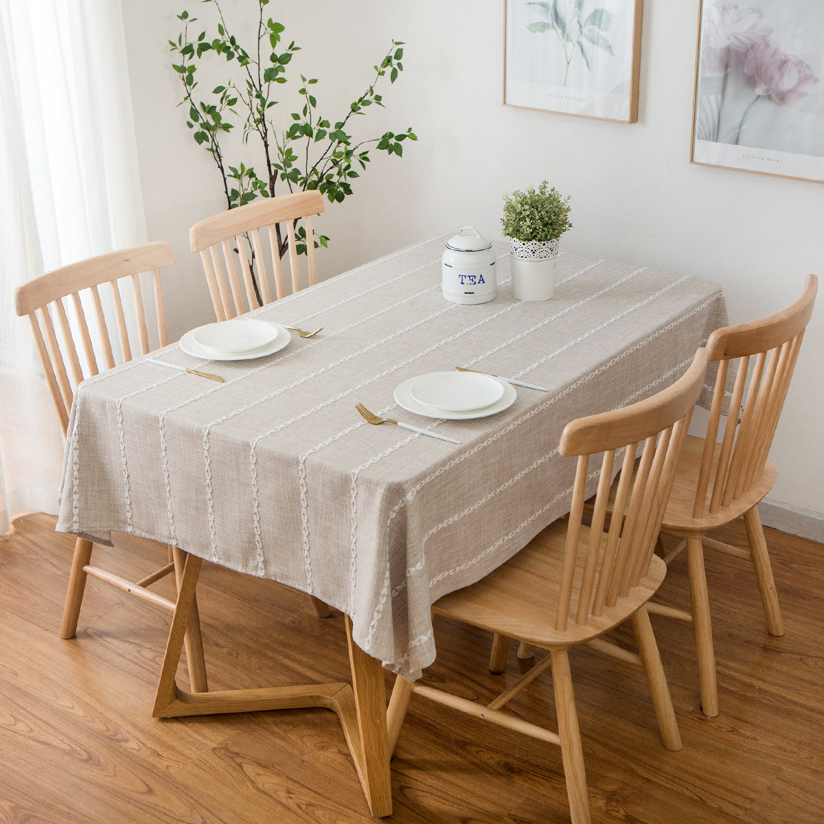 Gracie Oaks Furey Rectangular Striped Tablecloth & Reviews | Wayfair