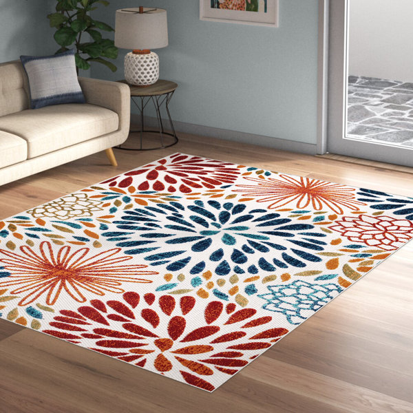 Blue Elephant Weyland Blue/Orange/White Indoor/Outdoor Rug & Reviews ...