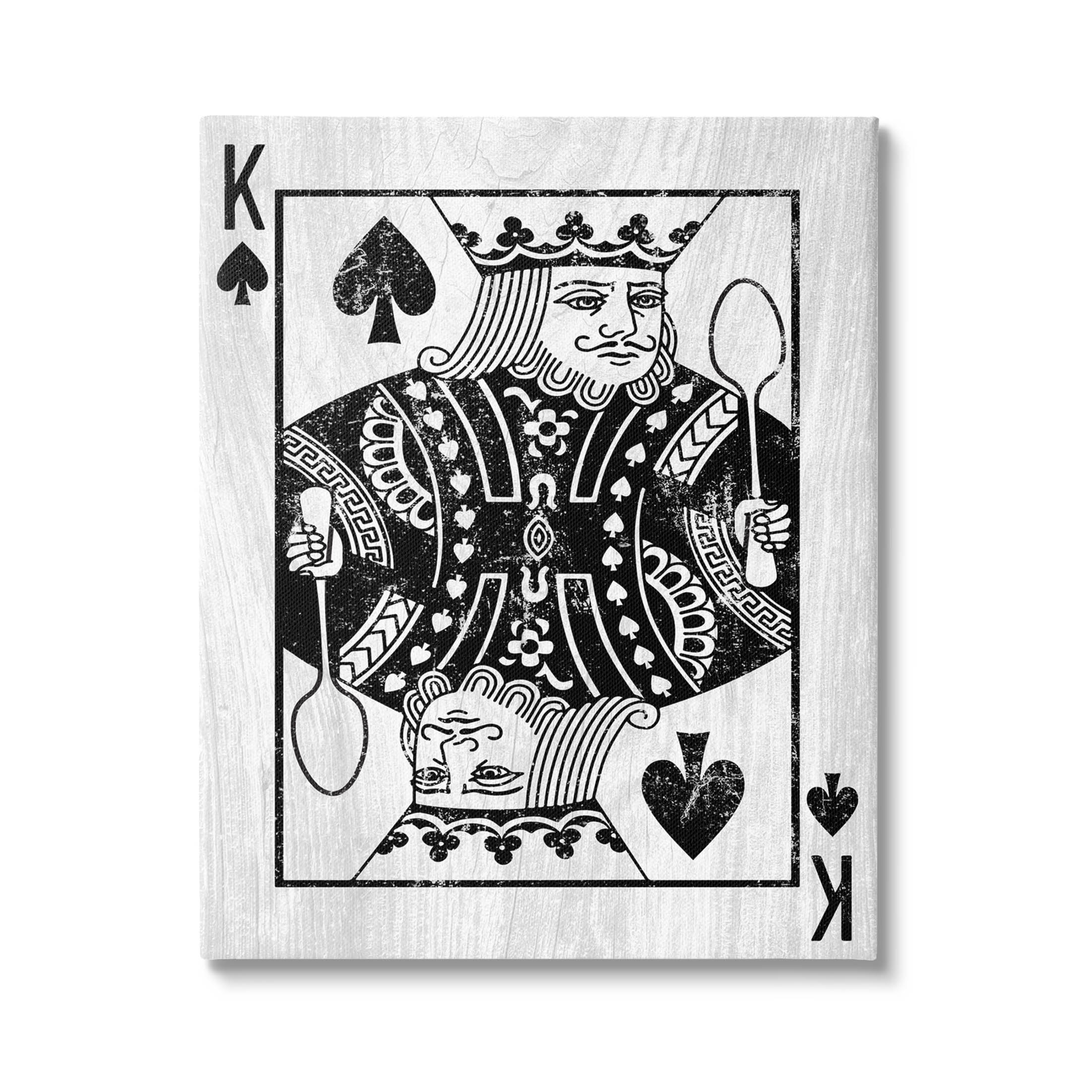 Stupell Industries King Spade Card Deck Symbol by - Wrapped Canvas ...