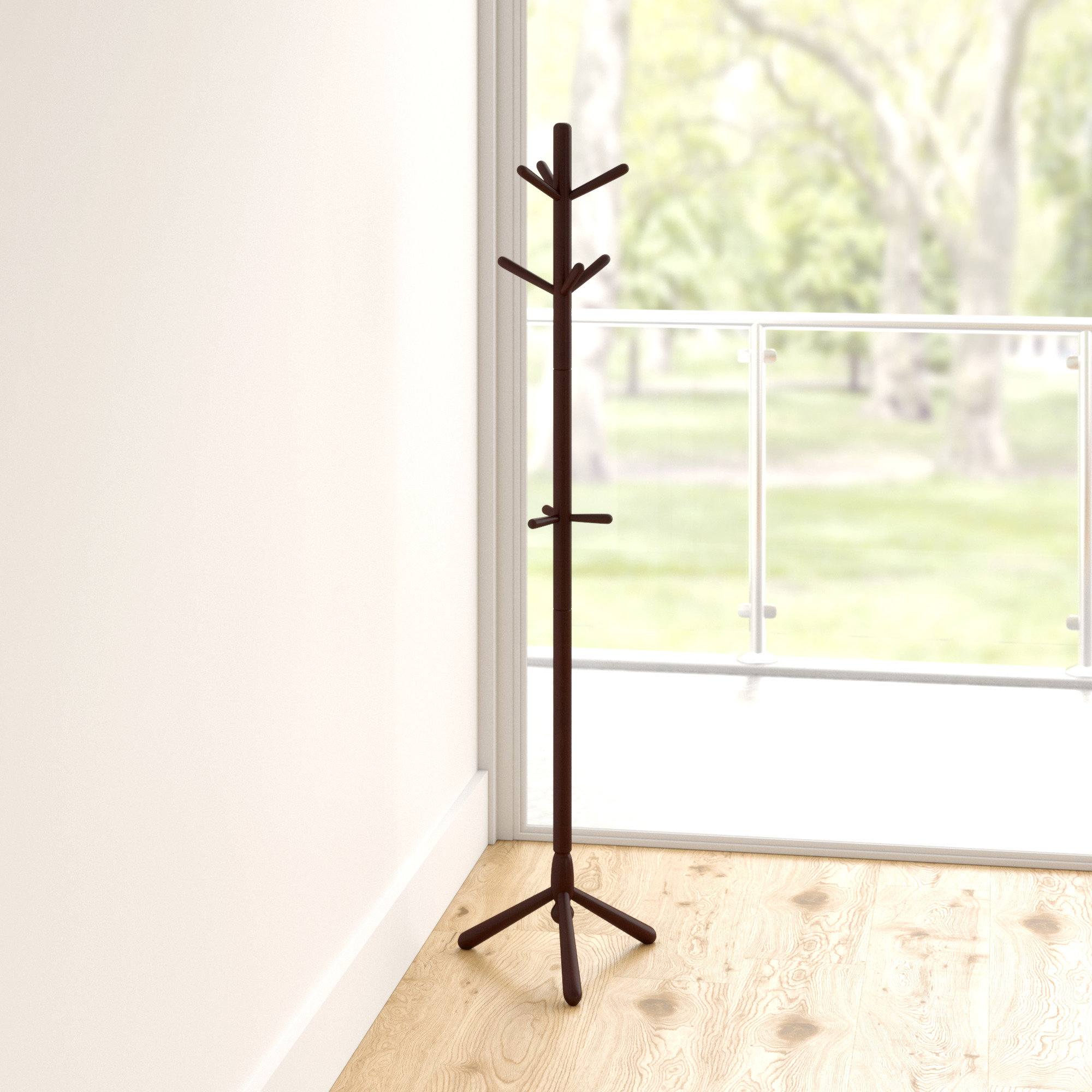 Ebern Designs Isauro 16'' Wide Wood Freestanding Coat Rack & Reviews ...