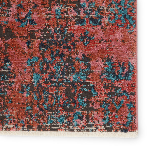 17 Stories Getir Red/Teal Rug & Reviews | Wayfair