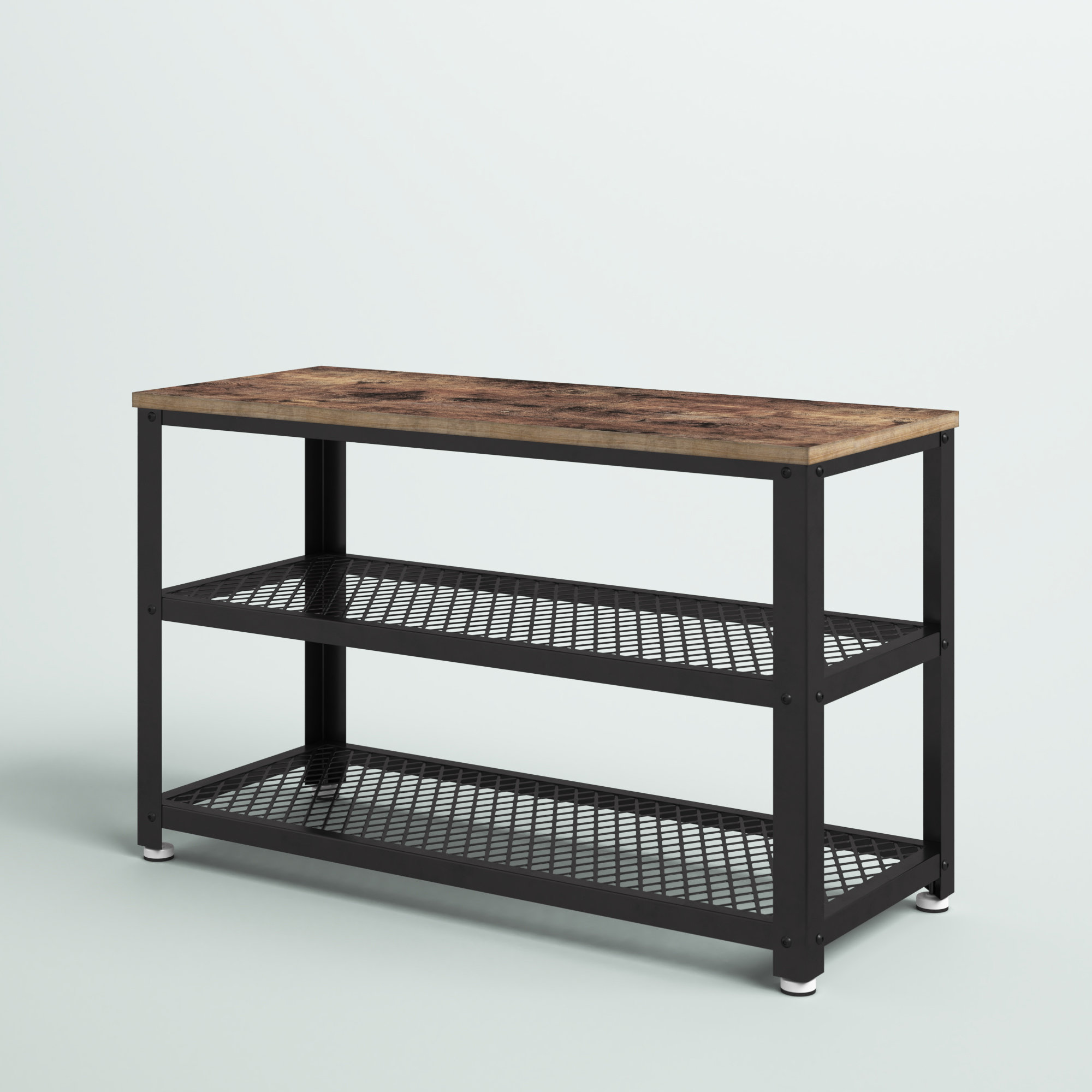 Steelside™ Wood and Metal 6 Pair Shoe Rack & Reviews | Wayfair