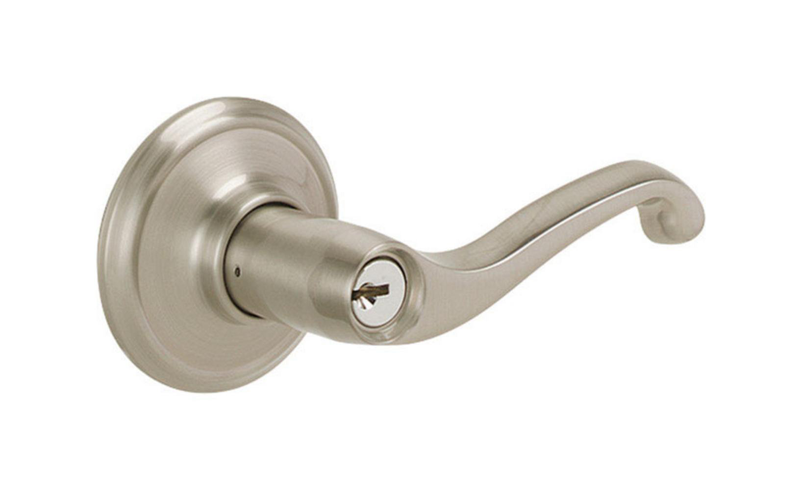 Schlage Flair Schlage Satin Nickel Steel Keyed Entry Lockset ANSI Grade ...