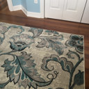 Laurel Foundry Modern Farmhouse Floral Area Rug in Ivory/Blue & Reviews ...