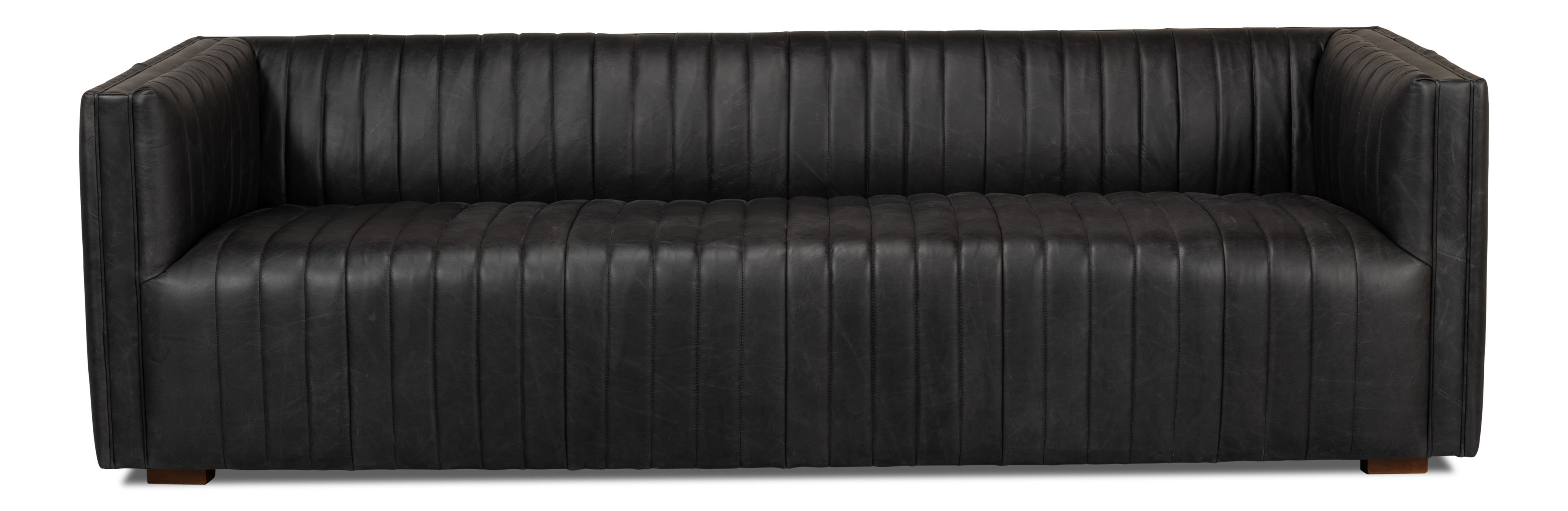 Sarreid Ltd Everett 96'' Leather Sofa | Wayfair