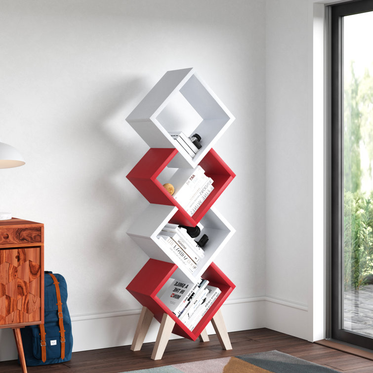 Mercury Row® Cerna 62.25'' H x 21.75'' W Geometric Bookcase & Reviews ...