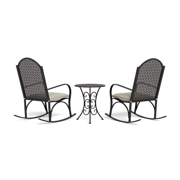 Tortuga Outdoor Metal Garden Rocker - 3Pc Set (2 rockers, 1 side table ...