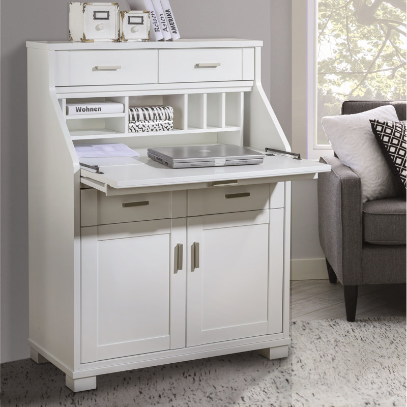 Ebern Designs Menard Lacquer Secretary Desk | Wayfair.co.uk