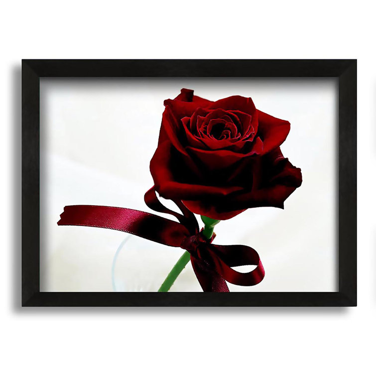 Mercer41 Deep Red Rose - Single Picture Frame Graphic Art on Canvas ...