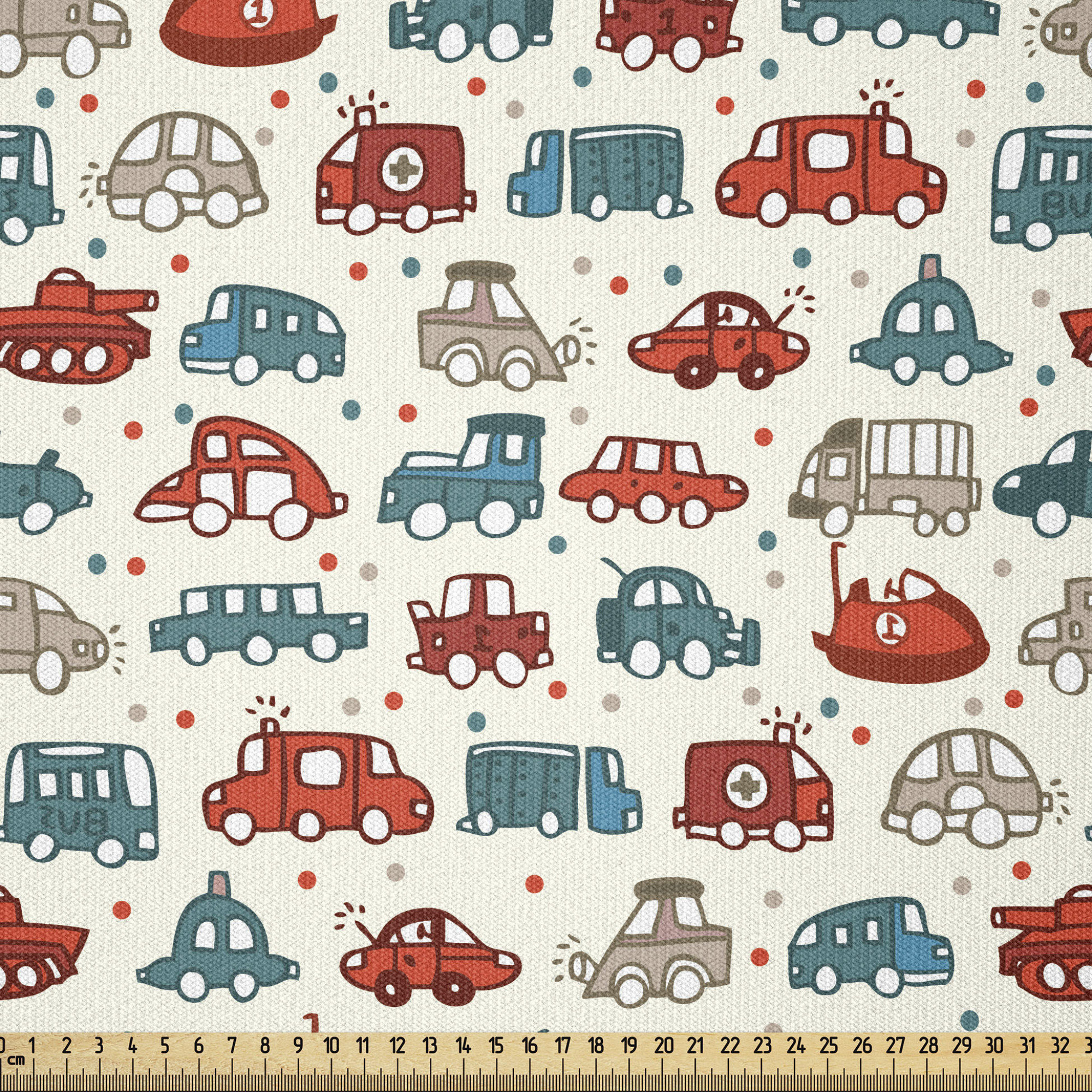 East Urban Home Cars Fabric By The Yard, Cheerful Baby Boy Play Things ...