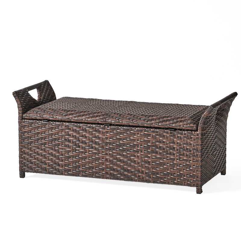Wrought Studio Quinto Wicker Storage Bench & Reviews | Wayfair