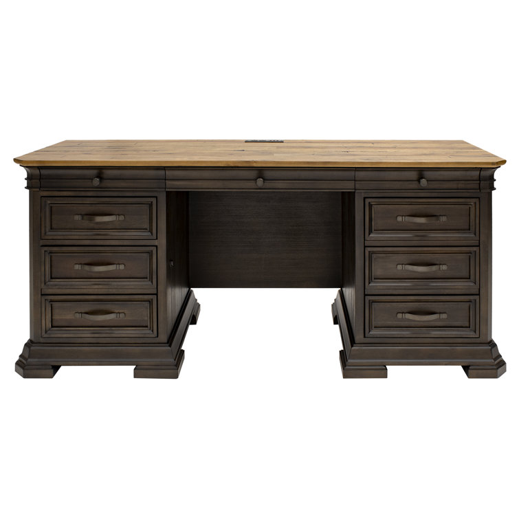 Canora Grey Shaan Executive Desk with Built in Outlets | Wayfair