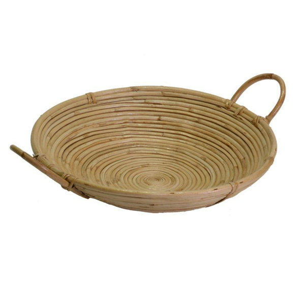 Bay Isle Home Natural Rush Basket With Round Handles Cm40Xh10X40 ...