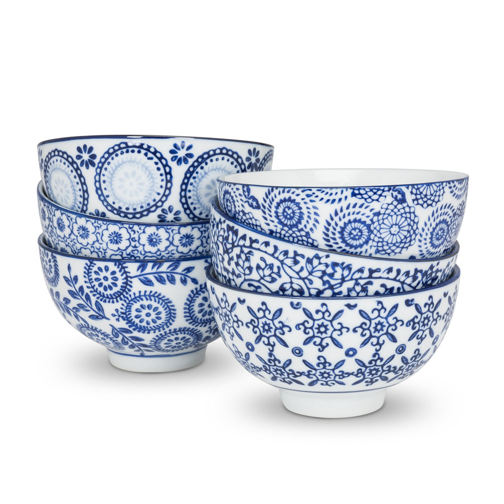 Rosalind Wheeler 6 Piece Patterned Rice Bowl Set | Wayfair