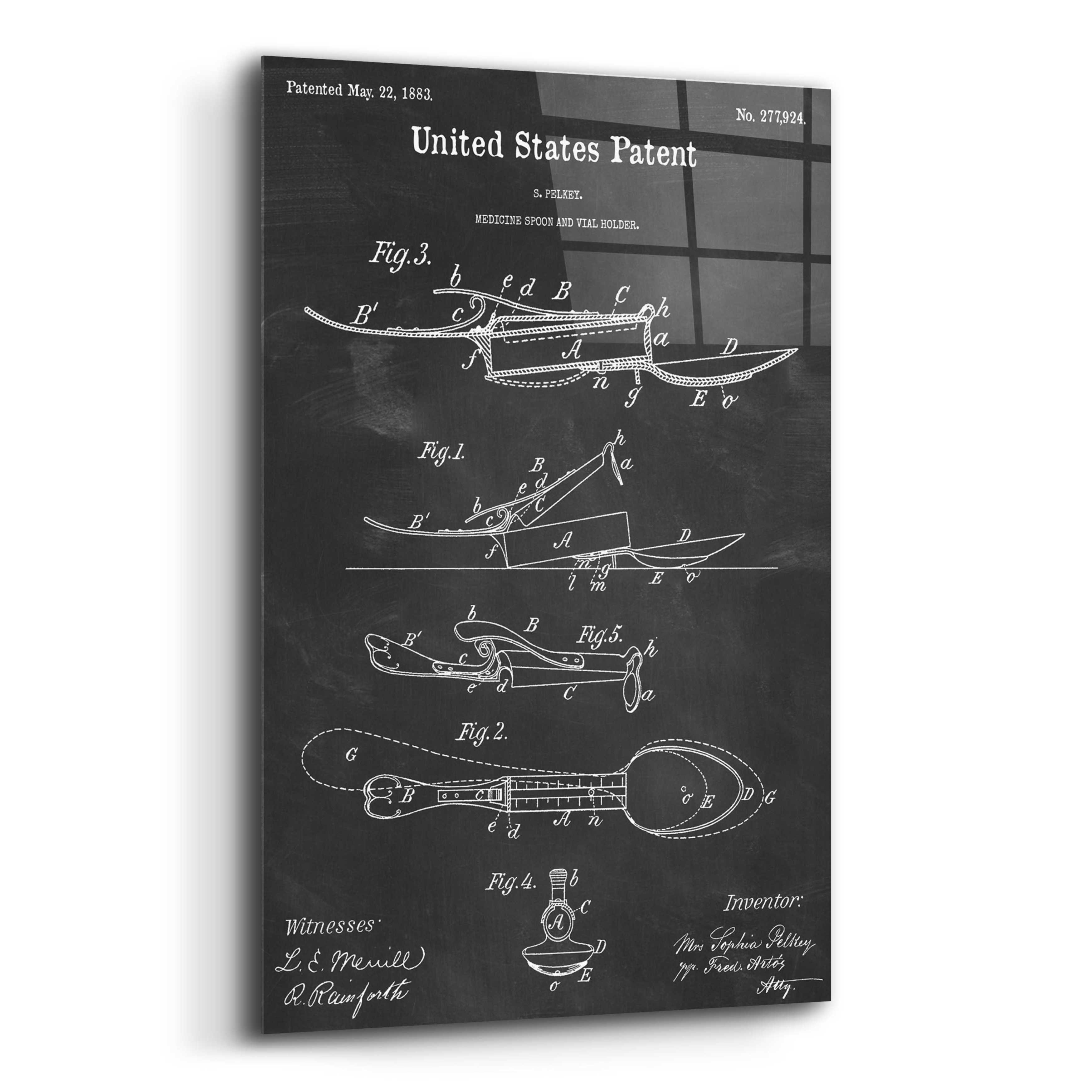 17 Stories Medicine Spoon Blueprint Patent Chalkboard - Graphic Art on ...