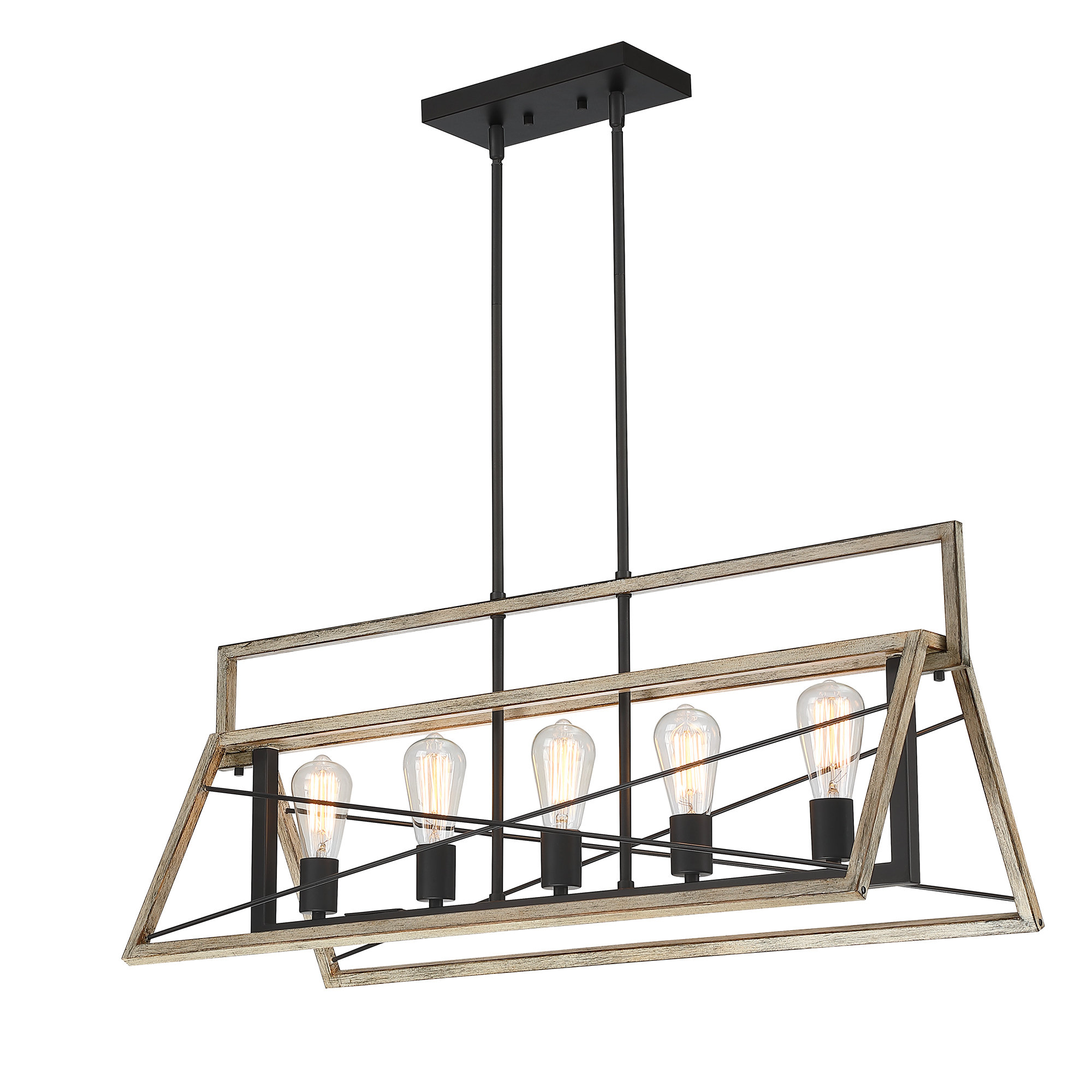 Gracie Oaks 5-Light Industrial Triangle Cage Chandelier | Wayfair