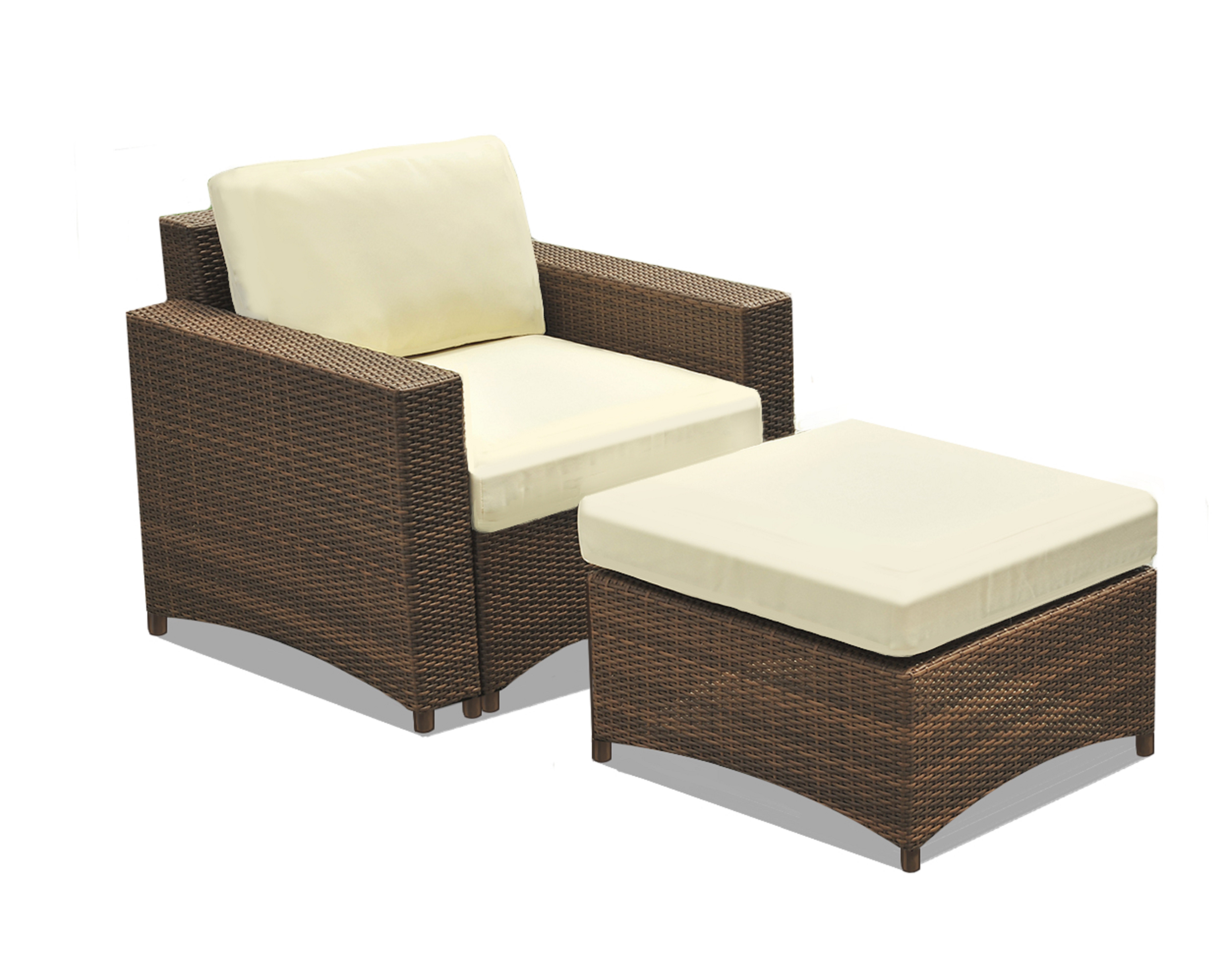 Highland Dunes Defranco Modular Patio Chair with Cushions and Ottman ...
