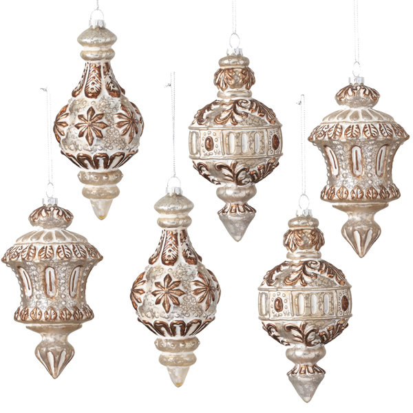 The Holiday Aisle® 6 Piece Finial Finial Ornament Set | Wayfair