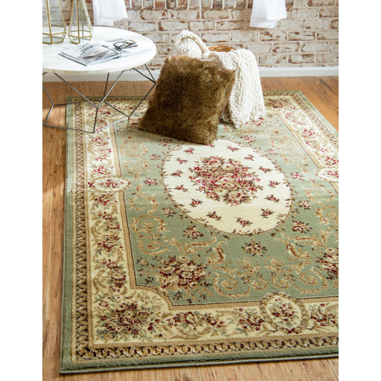 Andover Mills™ Meda Oriental Green/Cream/Tan/Burgundy/Brown Area Rug ...