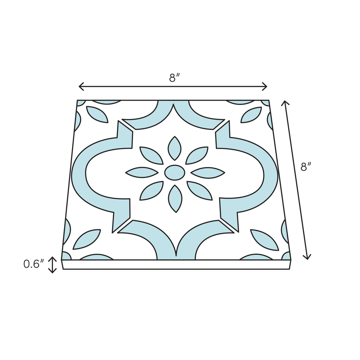Tesselle Ipanema 8" x 8" Cement Patterned/Concrete Look Wall & Floor ...