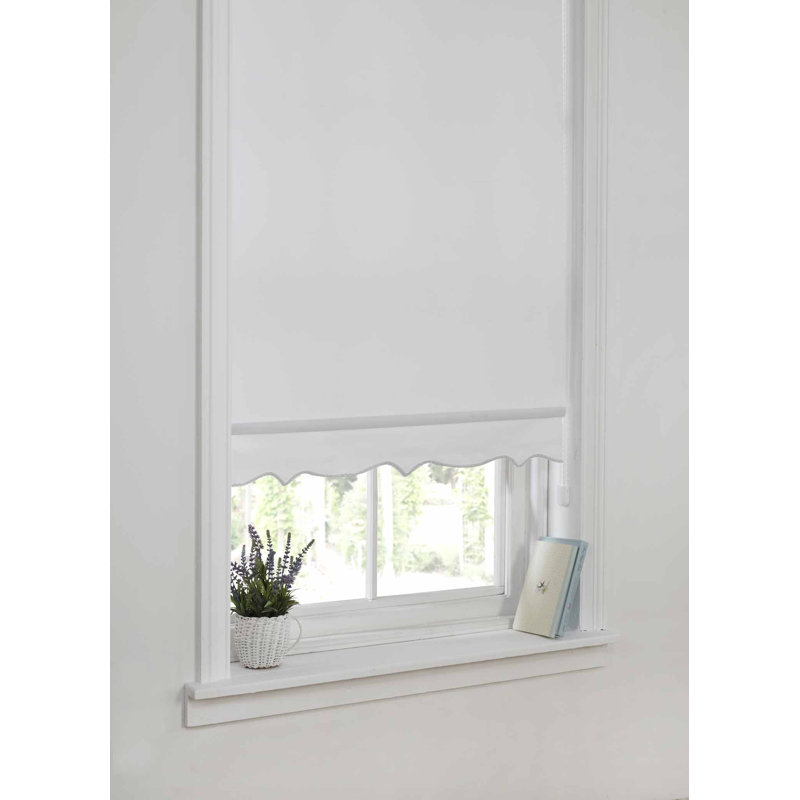 Rosalind Wheeler Scalloped Room Darkening Roller Blind & Reviews ...