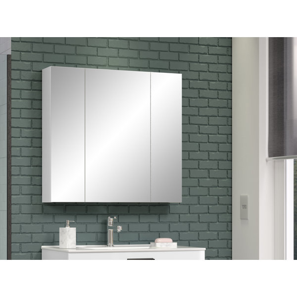 17 Stories Jennell 80cm x 75cm Surface Mount Mirror Cabinet | Wayfair.co.uk
