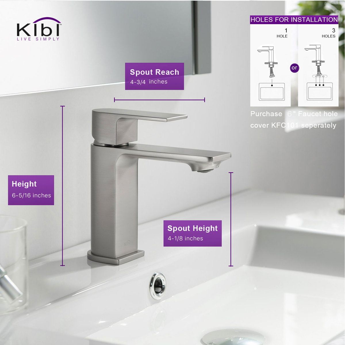 KIBI USA Mirage Single Hole Bathroom Faucet & Reviews | Wayfair