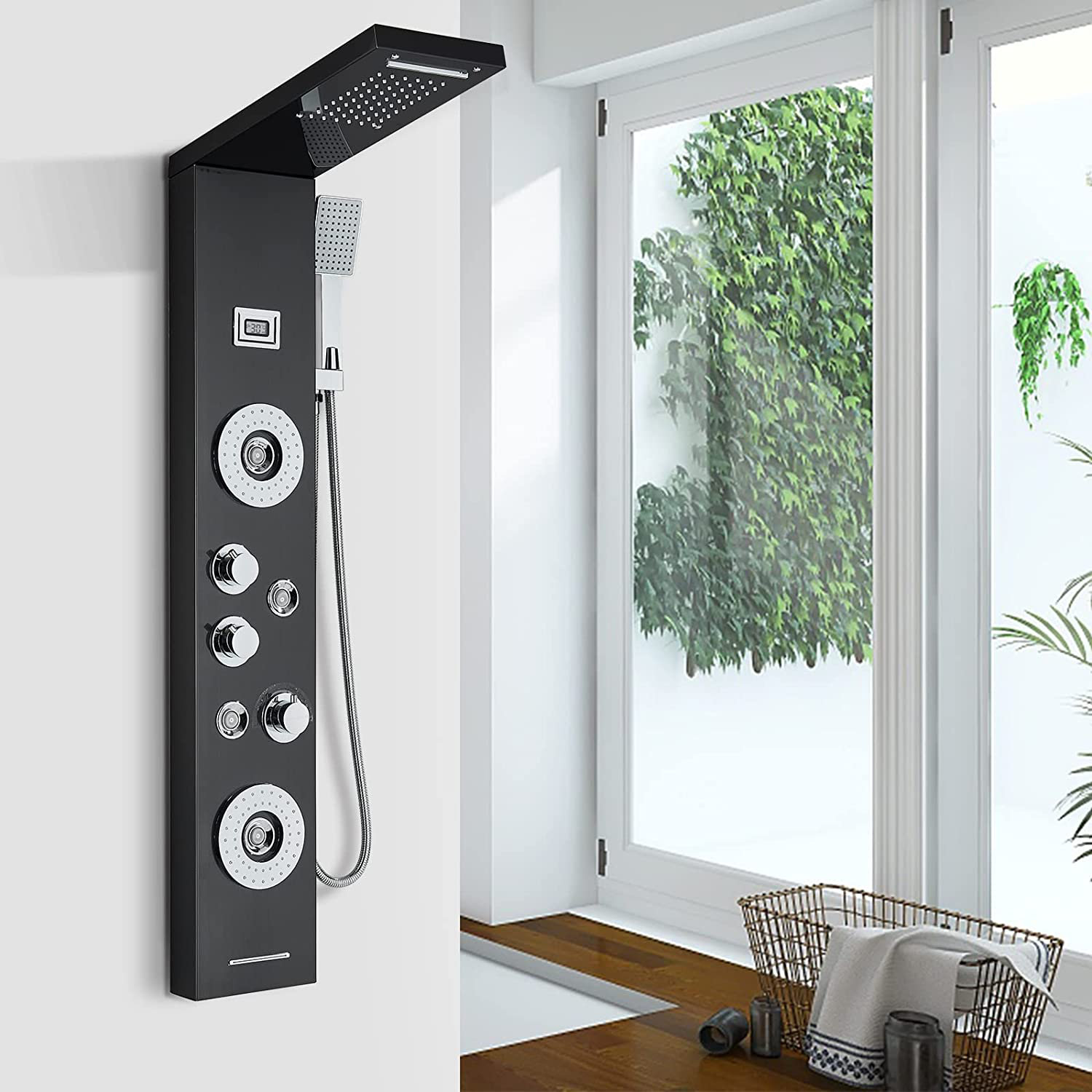 Senlesen Shower Panel Tower Massage System Rain Waterfall Sprayer Jets ...