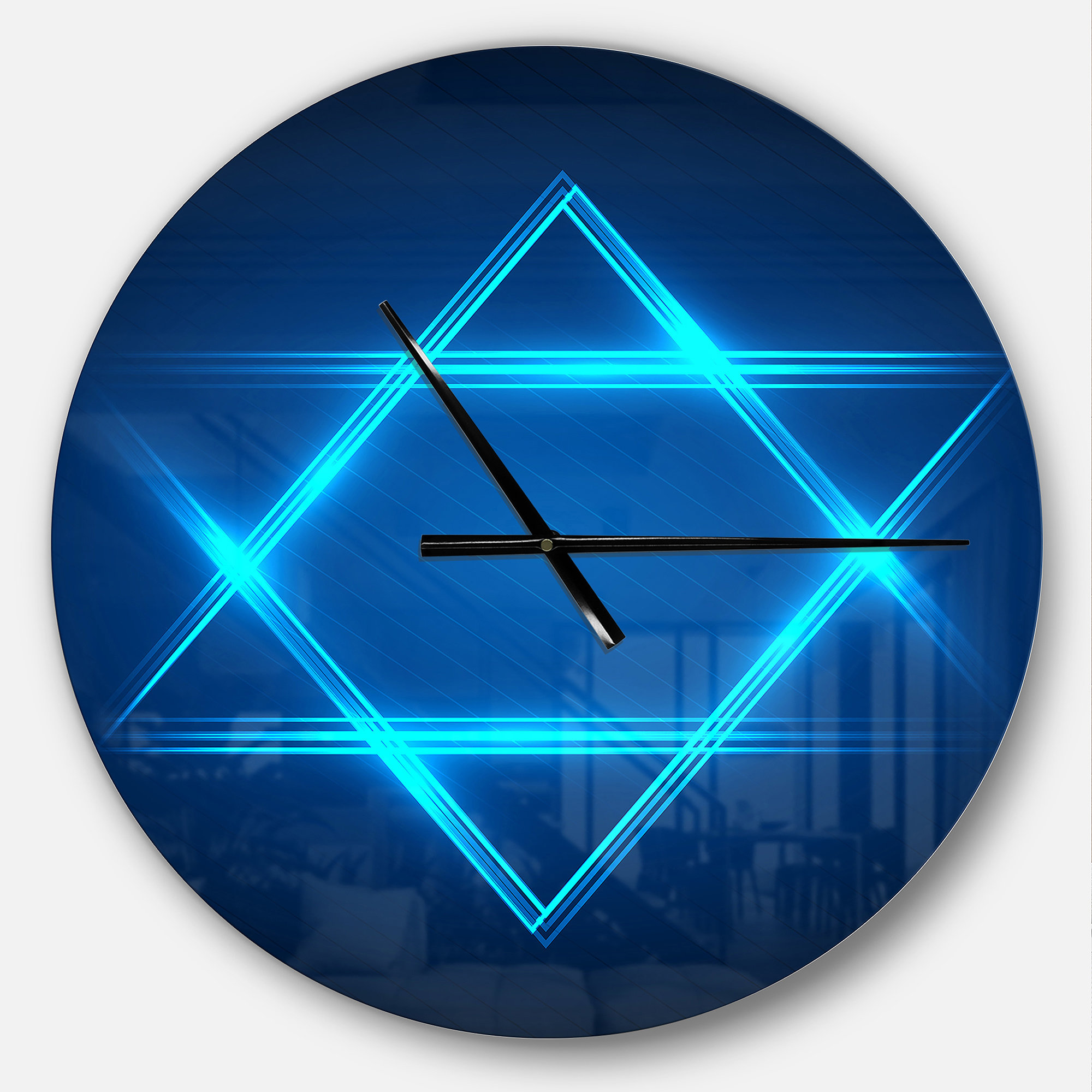 East Urban Home Neon Star of David - Modern wall clock | Wayfair
