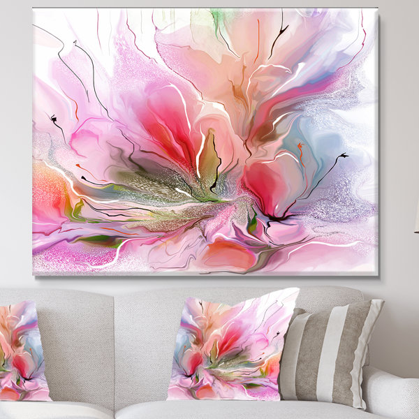 DesignArt Lovely Painted Floral Design - Wrapped Canvas Graphic Art ...