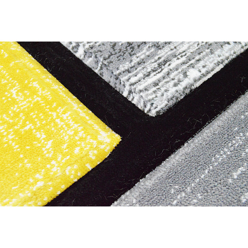 Ivy Bronx Mccampbell Performance Gray/Light Yellow Rug & Reviews | Wayfair