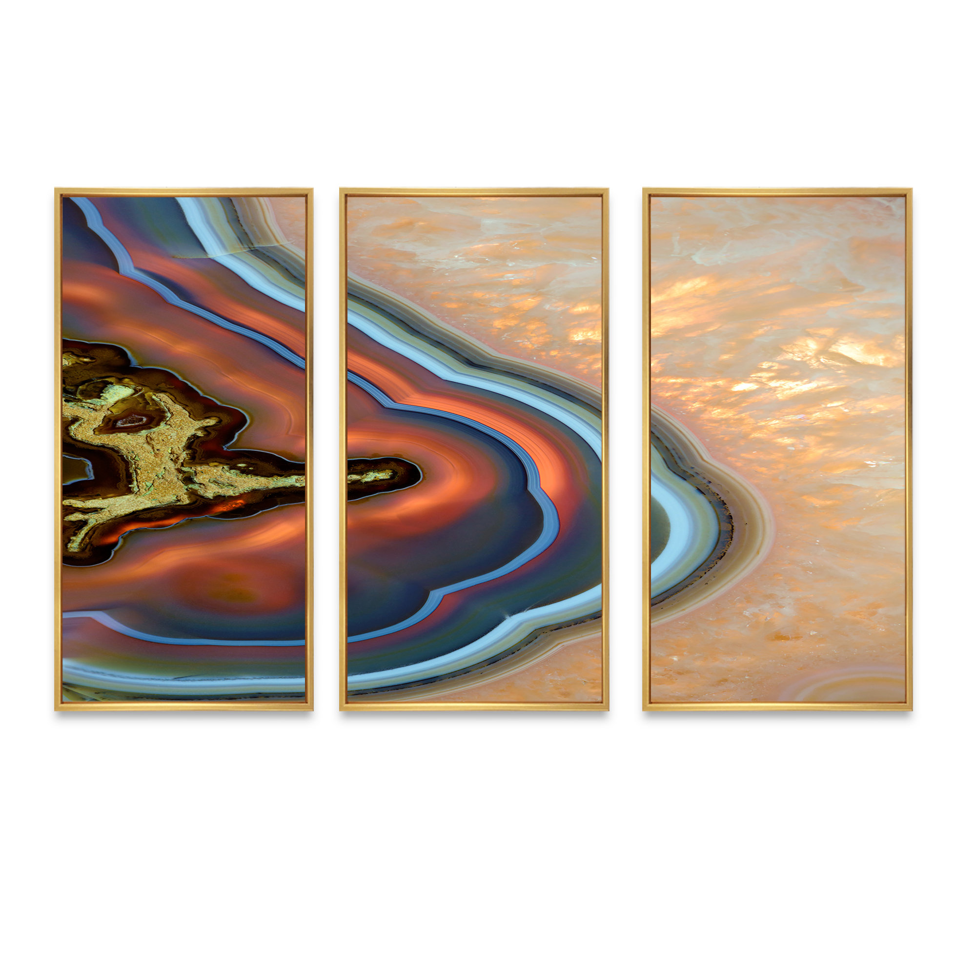 Wrought Studio Abstract Mineral Texture - 3 Piece Floater Frame ...