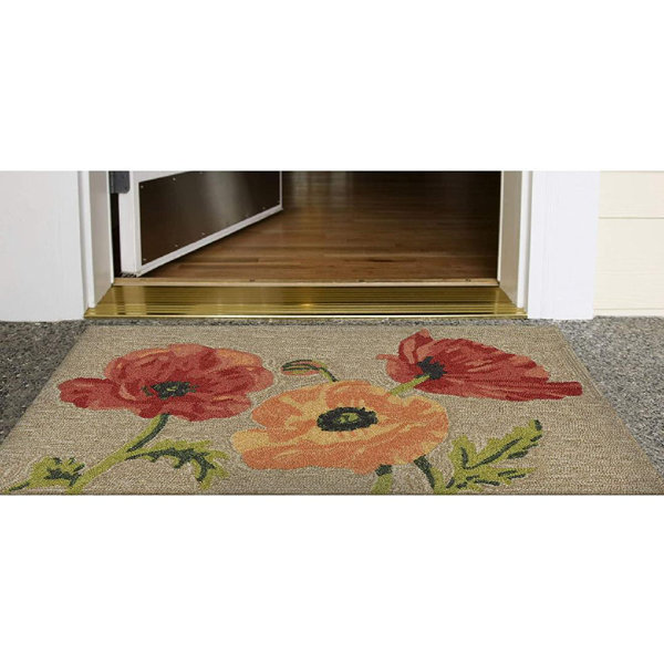 Gracie Oaks Maritsa Machine Woven / Power Loomed Icelandic Poppies ...