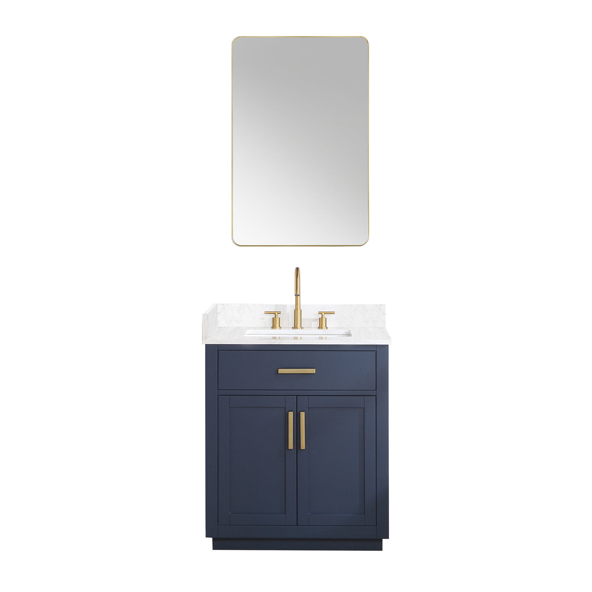 Mercer41 Hitt 30'' Free-standing Single Bathroom Vanity with Cultured ...