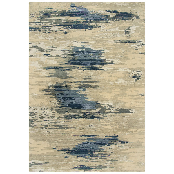 Rizzy Home Handmade Hand-Knotted Wool Beige/Gray Rug | Wayfair