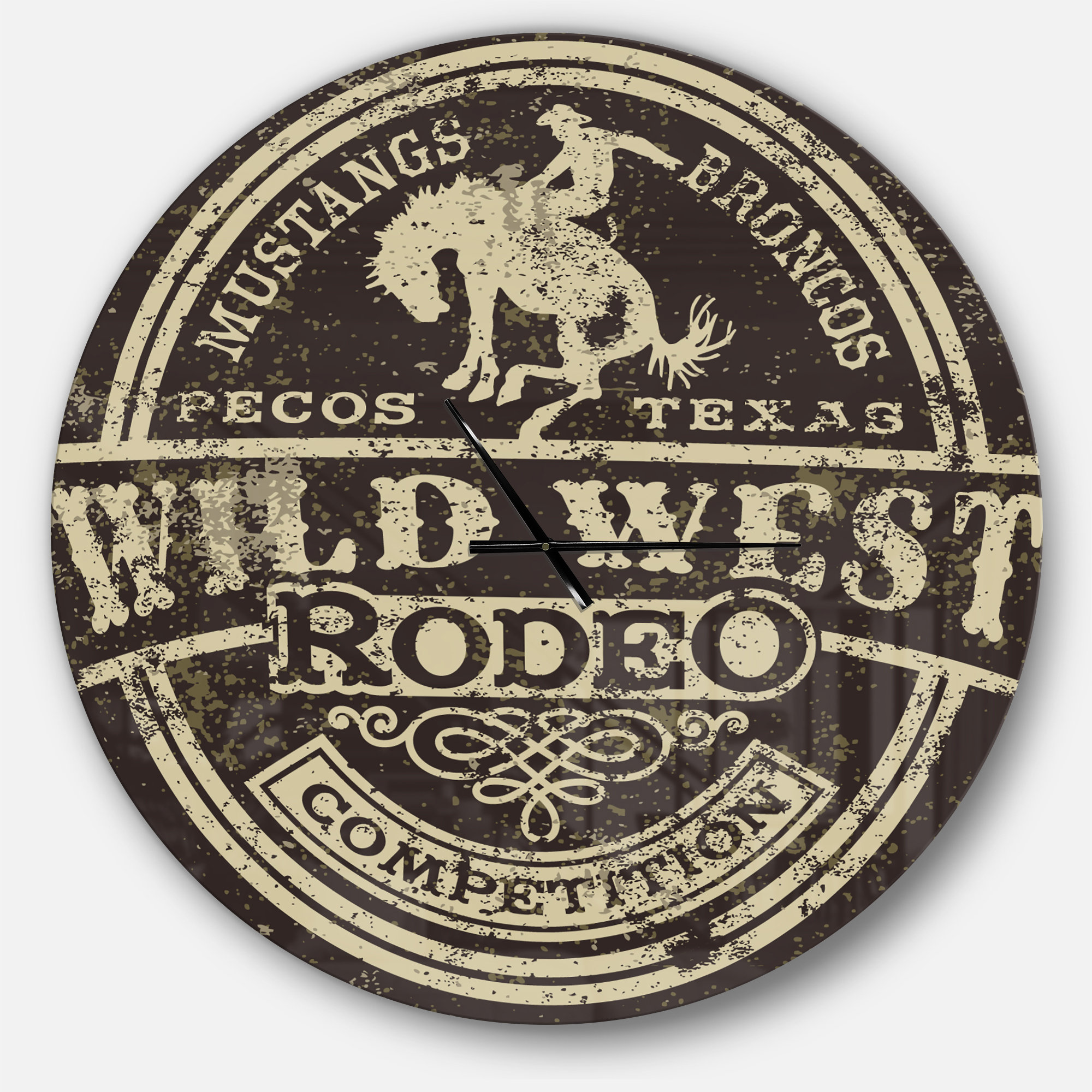 East Urban Home Wild west rodeo - Modern wall clock | Wayfair