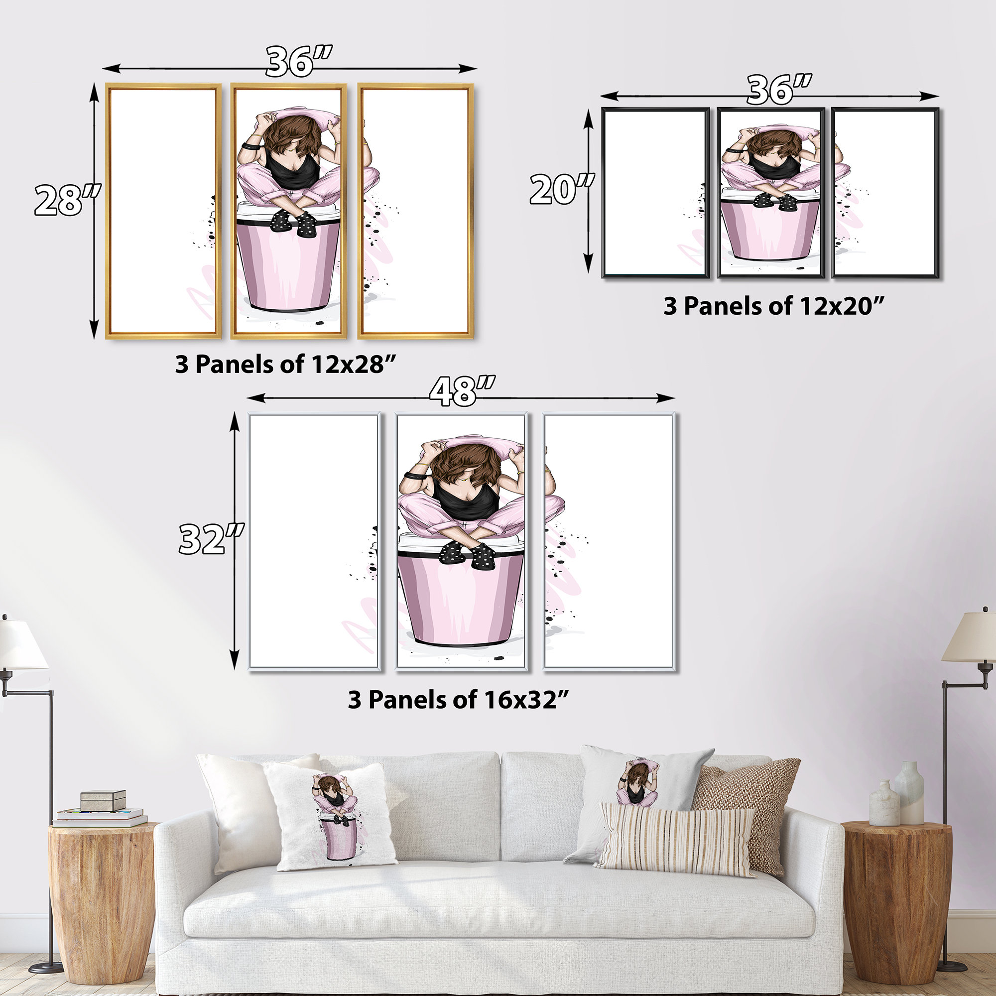 House of Hampton® Beautiful And Stylish Pink Girl I - 3 Piece on | Wayfair