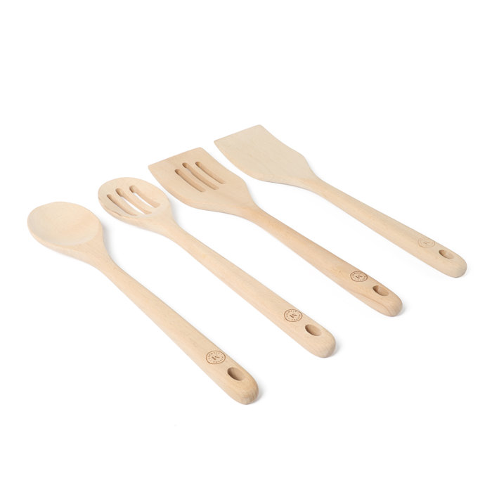 Martha Stewart Bainford 4-Piece Wooden Kitchen Tool Set - Olive | Wayfair