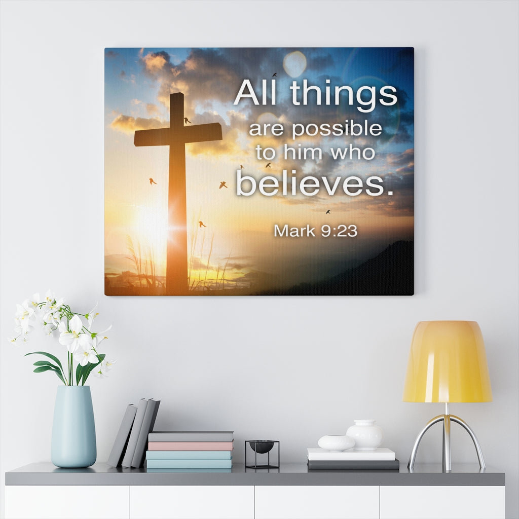 Trinx All Things Are Possible Mark 9:23 Christian Wall Art Bible Verse ...