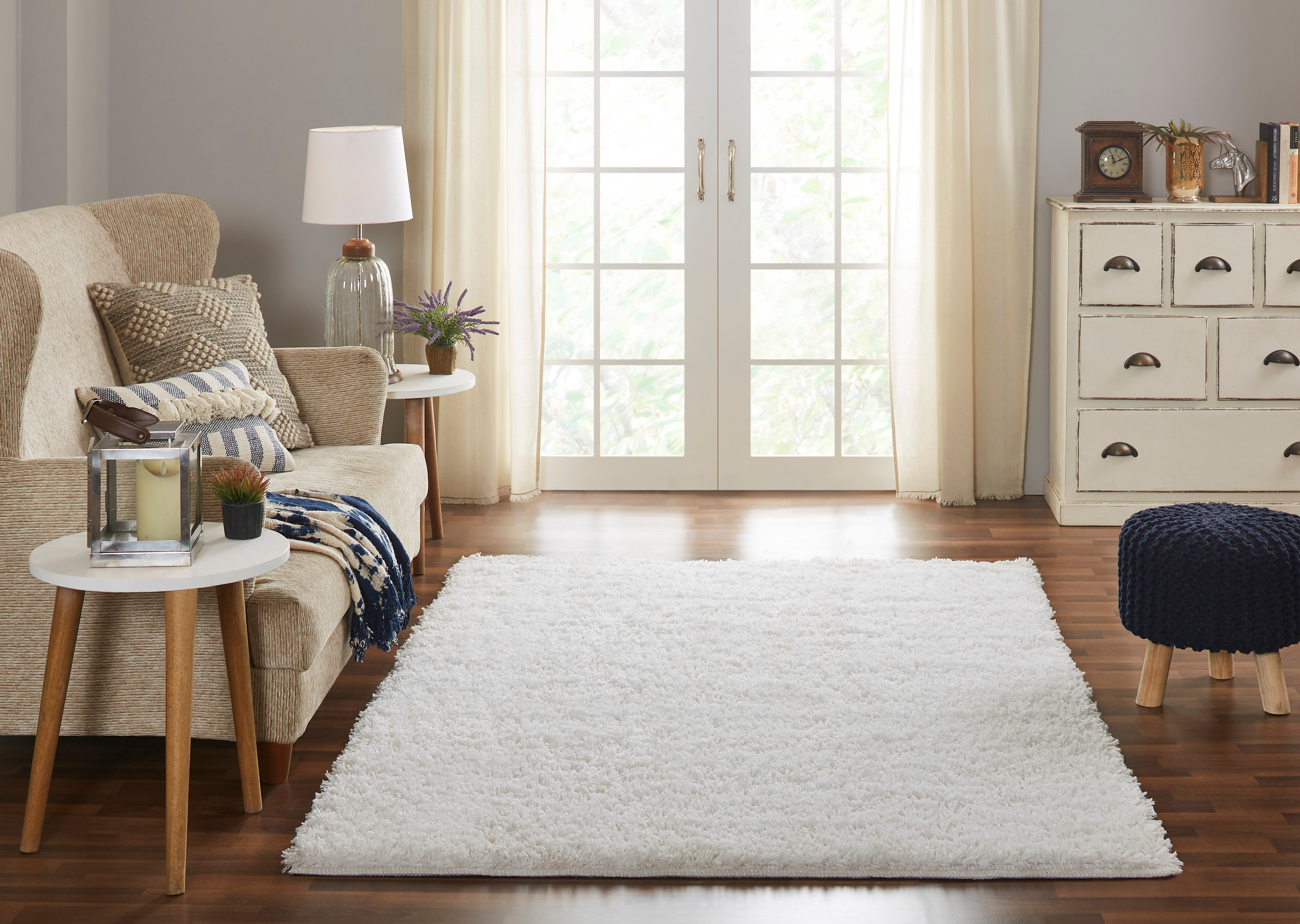 Wrought Studio Headen Handmade Shag Cotton White Area Rug & Reviews ...