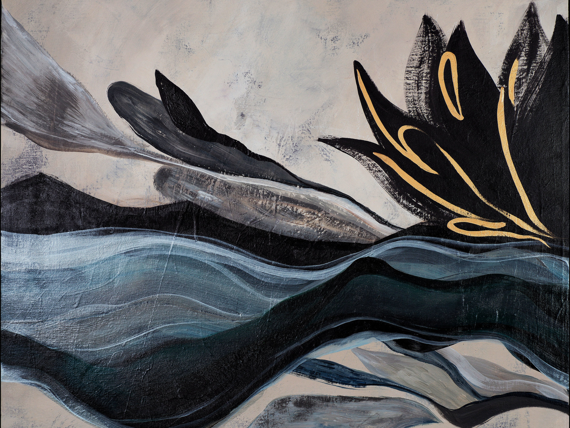 Made & Curated Novi Lim Black Lotus by Novi Lim - Graphic Art | Wayfair