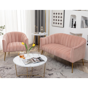 Wayfair | Pink Stationary Sofa Living Room Sets You'll Love in 2022